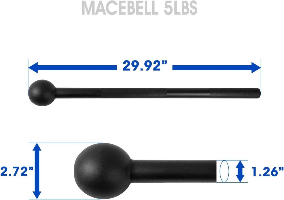Yes4All Steel Mace Bell for Strength Training - Support Full A. Black ...