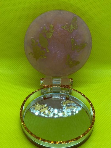 Pocket Mirrors hand made shell, cat, beauty designs, folding | eBay UK