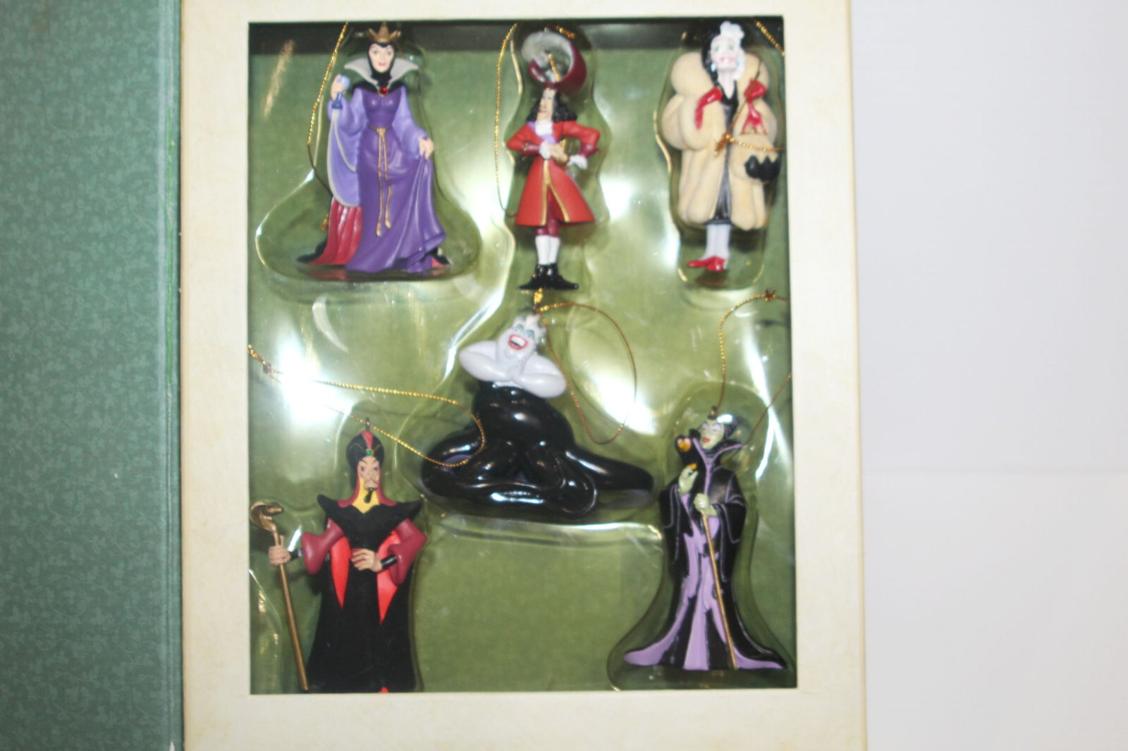 Disney Villains Ornament Set Storybook Figurines Ursula Hook Cruella ...