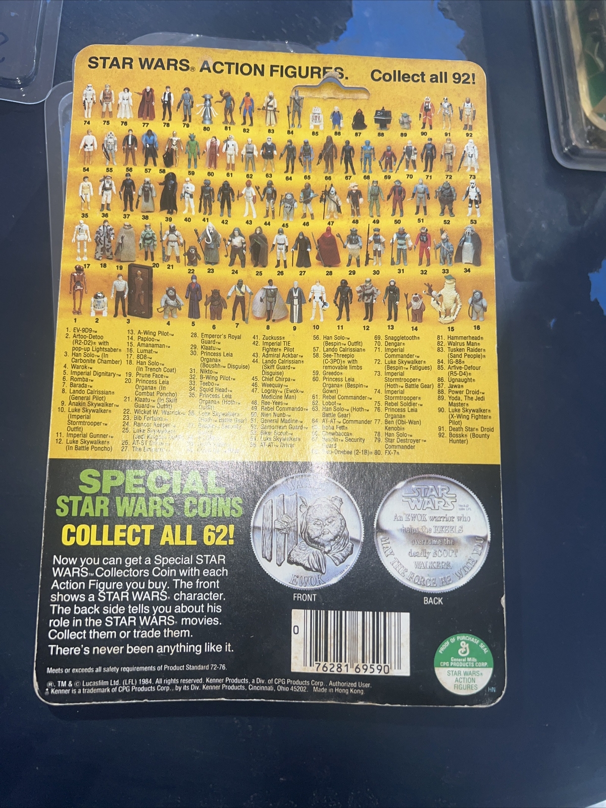 VINTAGE STAR WARS POTF A-WING PILOT Figure special coin MOC unpunched ...