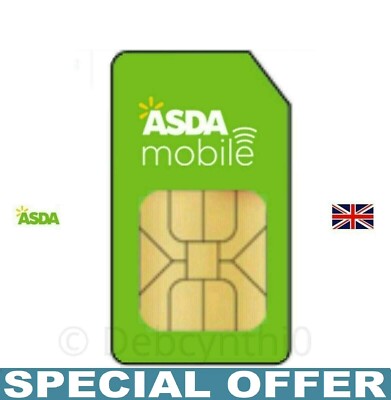 💥100GB Unlimited Data ASDA Mobile Sim Card for Mobile Dongle PS4 Fit ...