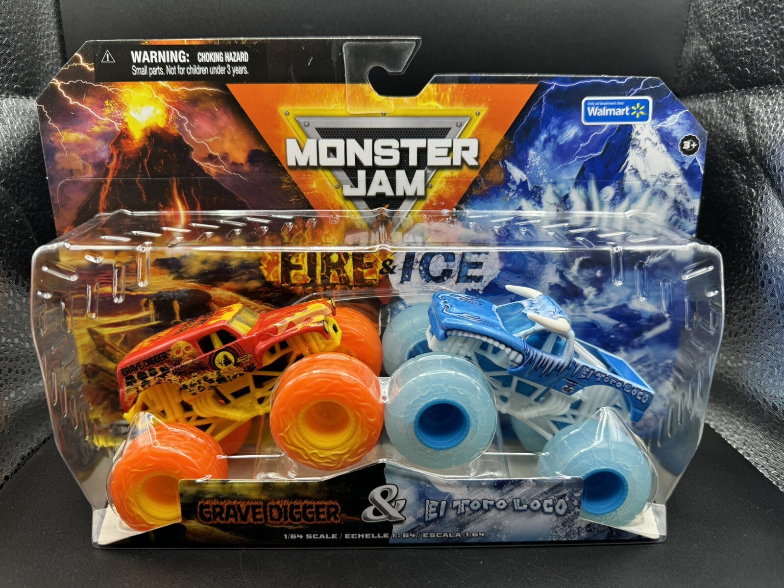 MONSTER JAM FIRE AND ICE GRAVE DIGGER EL TORO LOCO WALMART SPECIAL ...