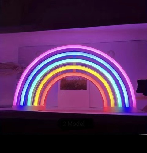 Neon Rainbow Wall Light USB or Battery Powered Night Light Pride Decor ...