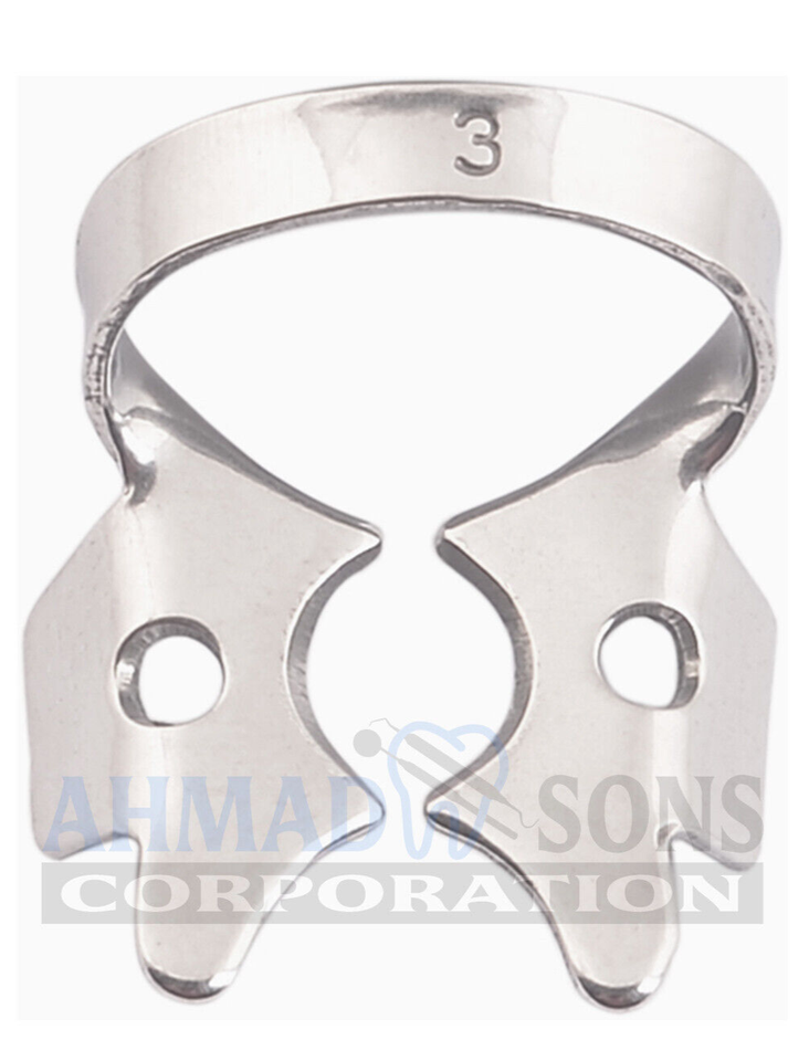 100 Pcs Dental Rubber Dam Endo Clamps #3 Endodontics Small Lower Molars ...