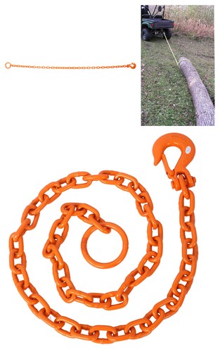 3/8" x 6' Heavy Duty Steel Tow Chain Automotive Truck Lifting Towing ...