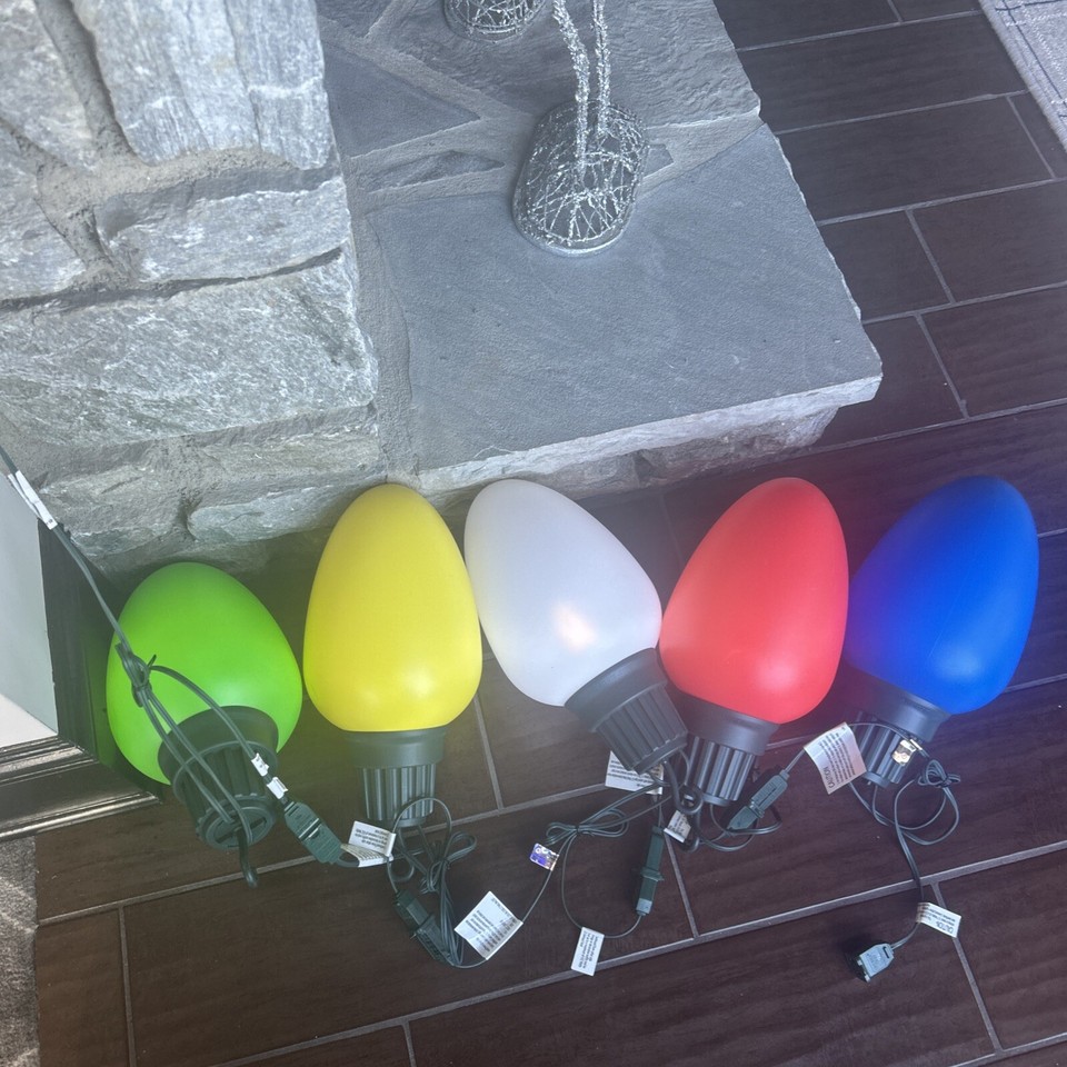 Really Big Lights Jumbo Extra Large Christmas 5 Bulbs Lights Set Blow ...