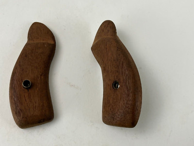 Original Set Brown Pistol Revolver Grips Wood Grip Handle | eBay