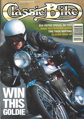CLASSIC BIKE MOTORCYCLE MAGAZINE OCTOBER 1992 (VG) BSA VICTOR, MANX GP ...