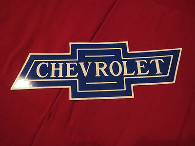 CHEVROLET DEALERSHIP VINTAGE LOGO 13” BOW TIE DECAL STICKER BLUE W ...