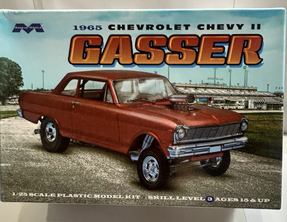 MOEBIUS 1965 CHEVY II GASSER MODEL KIT #2324 CHEVROLET GASSER 1:25 KIT ...