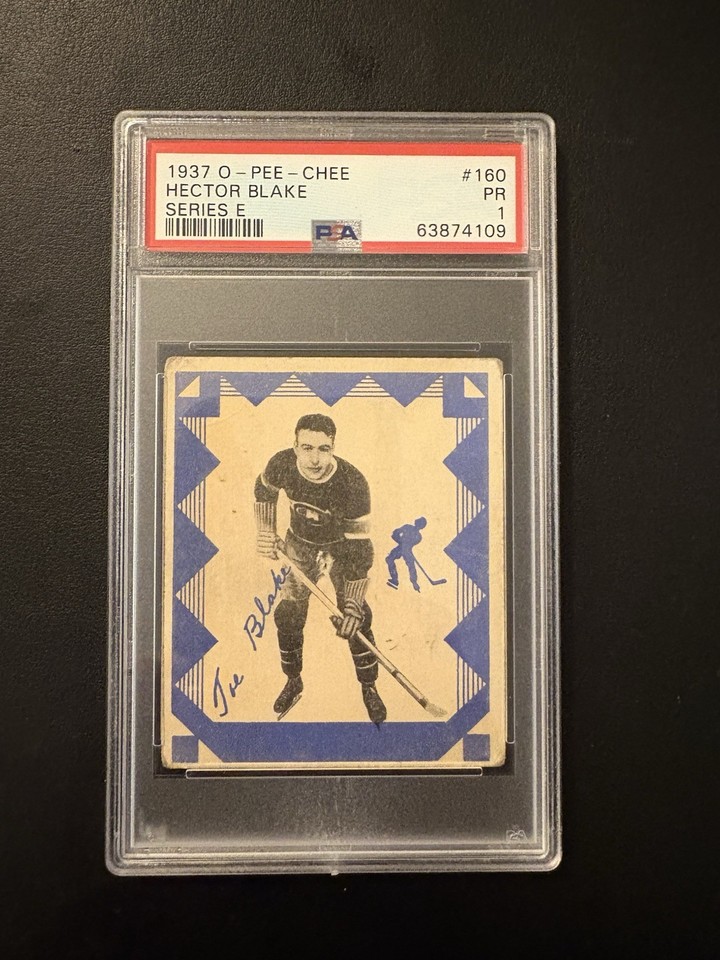 1937-38 OPC 🇨🇦 RC Hector Toe Blake Rookie #160 PSA 1 - Canadiens - HOF ...