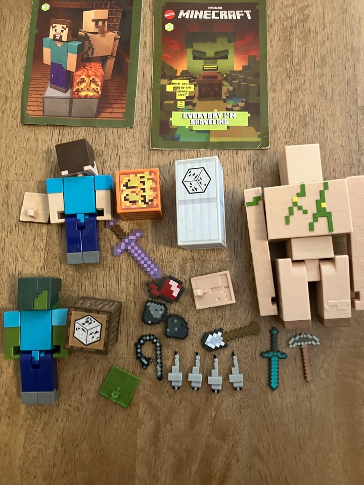 Minecraft Comic Maker Steve Iron Golem Zombie 3.25 in action figures ...