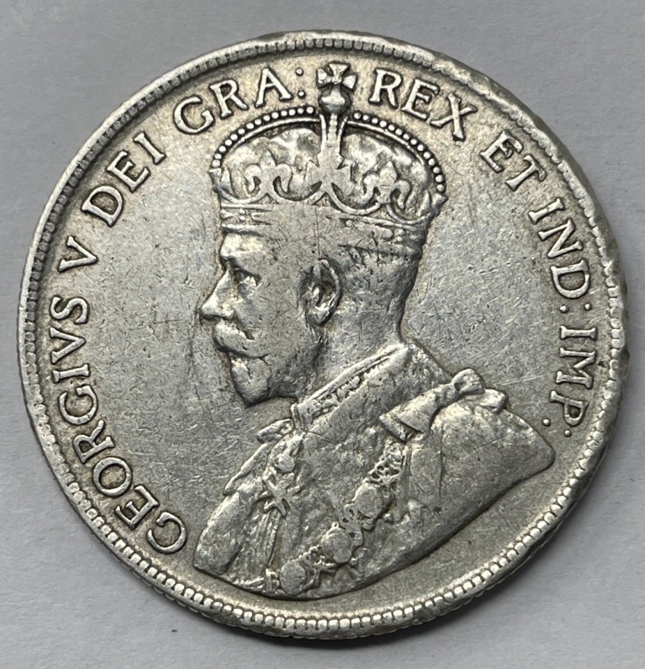 1917 Canada Silver 50 Cent. VF Detail, Cleaning. C-1800 | eBay