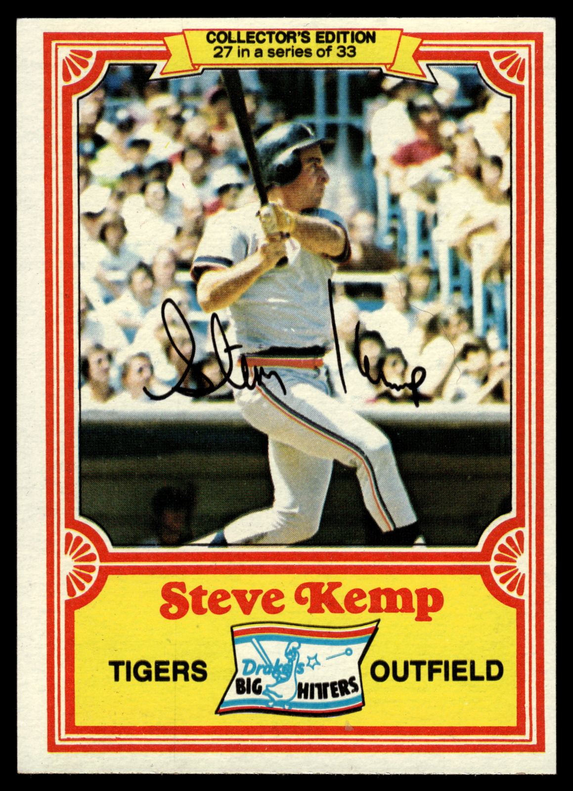 1981 Topps Drake's Big Hitters Steve Kemp #27 Detroit Tigers Baseball ...
