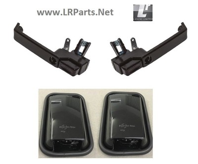 GLOSS BLACK DOOR HANDLE AND MIRROR KIT FOR LAND ROVER DEFENDER IN GLOSS ...