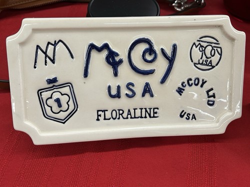 Signed McCoy Pottery Floraline Dealer Sign w Makers Marks - Display ...