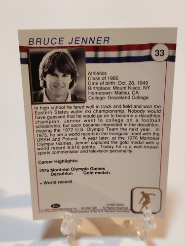 BRUCE JENNER TRACK & FIELD 1991 IMPEL USA OLYMPIC HALL OF FAME CARD #33 ...
