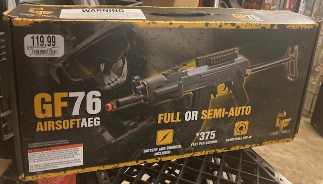 Crosman GF76 Carbine Airsoft Rifle Black Electric Full/semi 6mm for ...