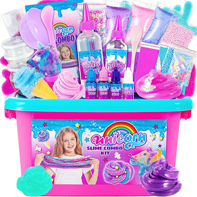 Zonfrto Mini Unicorn Slime Kit for Girls, Glimmer Crunchy Slime, Butter ...