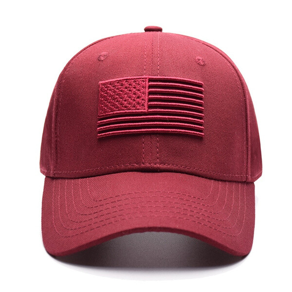 Red American Flag Embroidered Low Profile Baseball Cap US Flag Hat ...