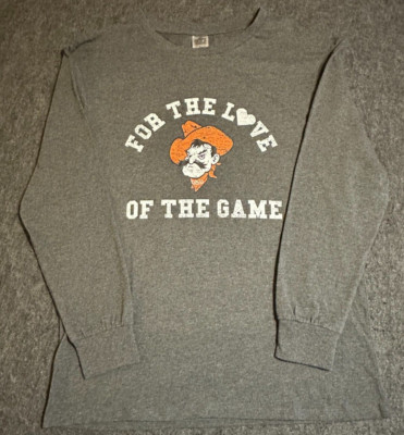 NWT Women's Gray Oklahoma State Long Sleeve Grey Shirt Size Large D24 ...