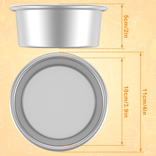 4Pcs Cake Bake Pan Non-Stick 4inch Round Cake Tin Stainless Steel Cake ...