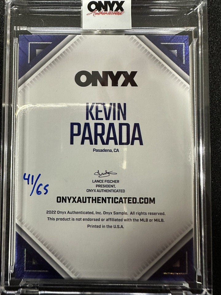 Kevin Parada - New York Mets 2022 Onyx Nimbus Auto 41/65 | eBay