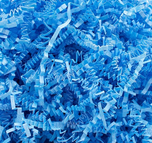 Made In USA Crinkle Cut (Zig Fill) Shredded Paper 2 lbs (Pastel Sky ...