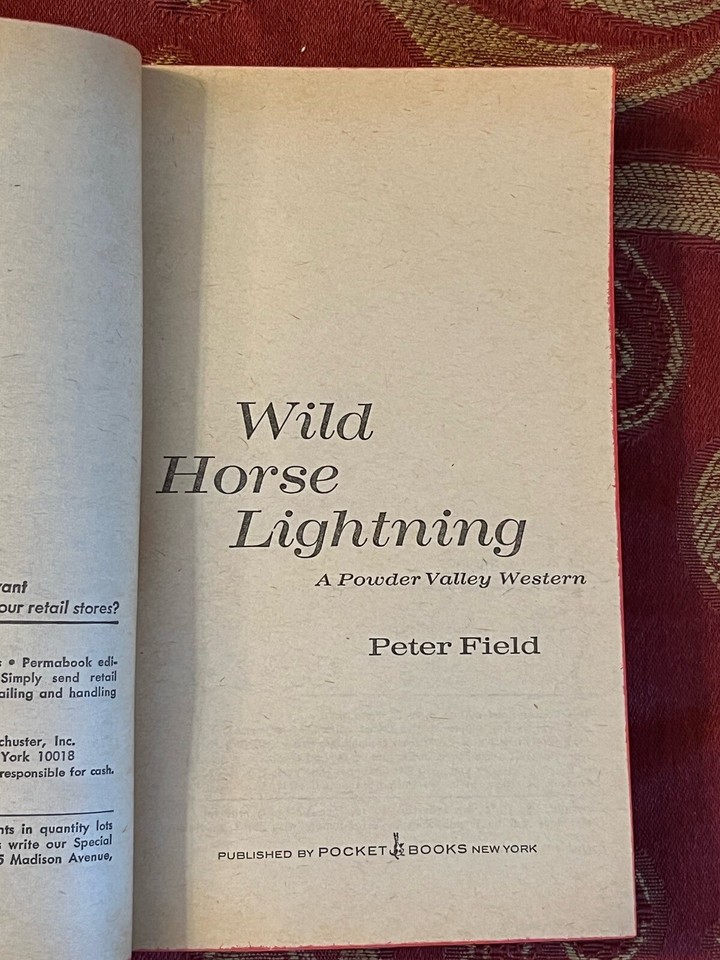 Wild Horse Lightning (A Powder Valley Western) - Peter Field (June 1968 ...