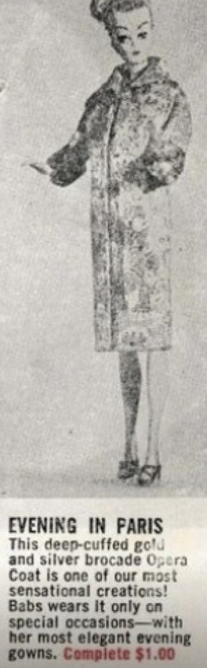 Vintage Fashion Doll Clothing Beautiful Brocade Babs Evening In Paris ...