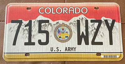 Colorado 2012 MILITARY U S ARMY GRAPHIC License Plate # 715 WZY | eBay
