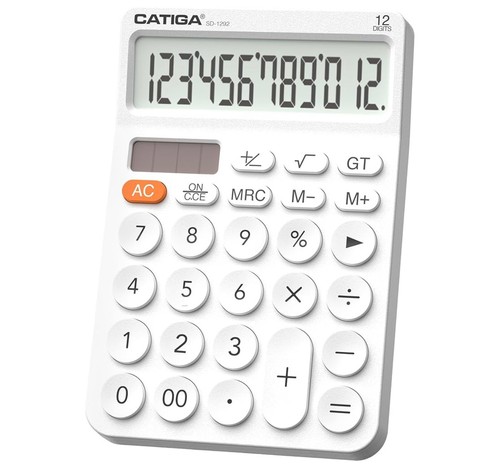 CATIGA 12 Digit Desktop Calculator Basic Desk Calculator with Large LCD ...