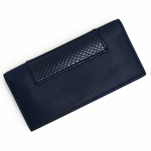 Gucci Bifold Long Wallet Bill Holder Leather Python Exotic Leather Dark Navy 386 | eBay