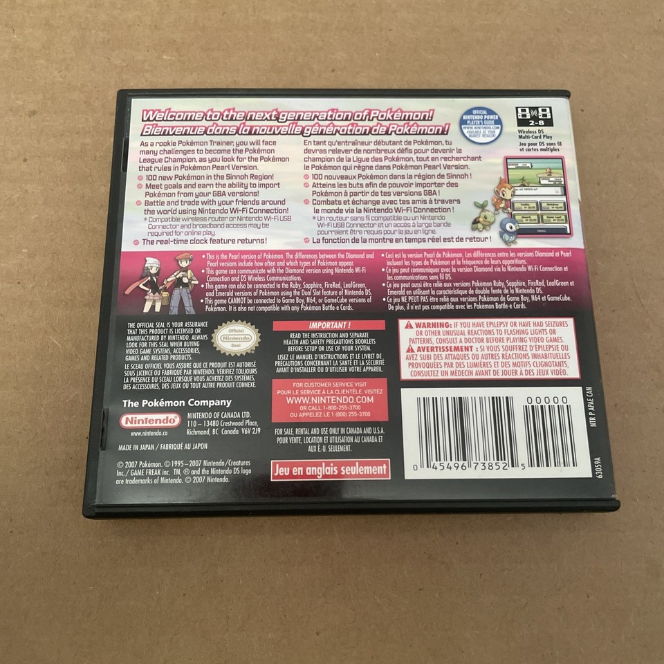 Pokemon Pearl - DS - Good Condition! Case And Manual Only! NO GAME! | eBay