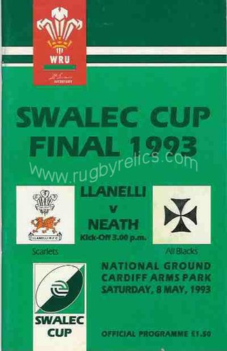 WELSH RUGBY UNION CUP FINAL PROGRAMMES 1972 - 1995 GOOD CONDITION WRU ...