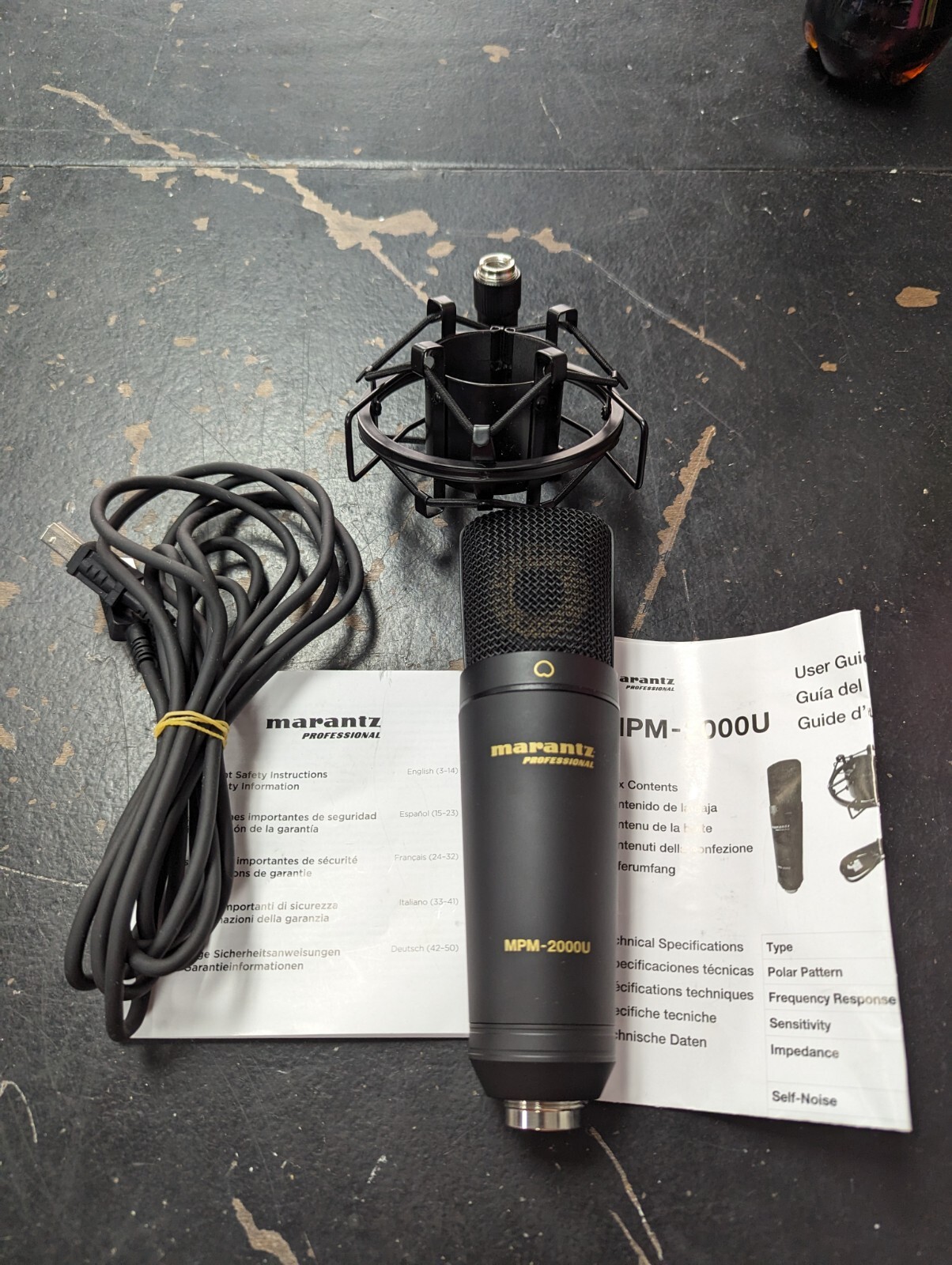 Marantz MPM-2000U Microphone Professional USB Condenser Mic + Shock ...