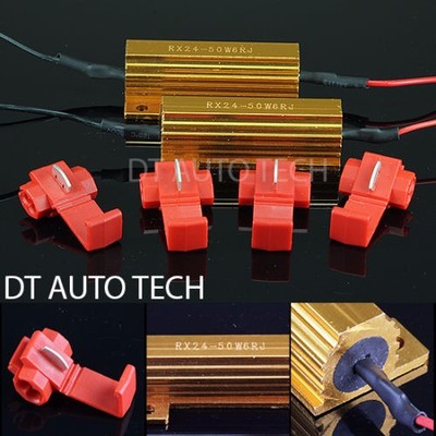 2X 6ohm 50W LED Load Resistors Turn Signal Blinkers/Fog Lights Fix ...