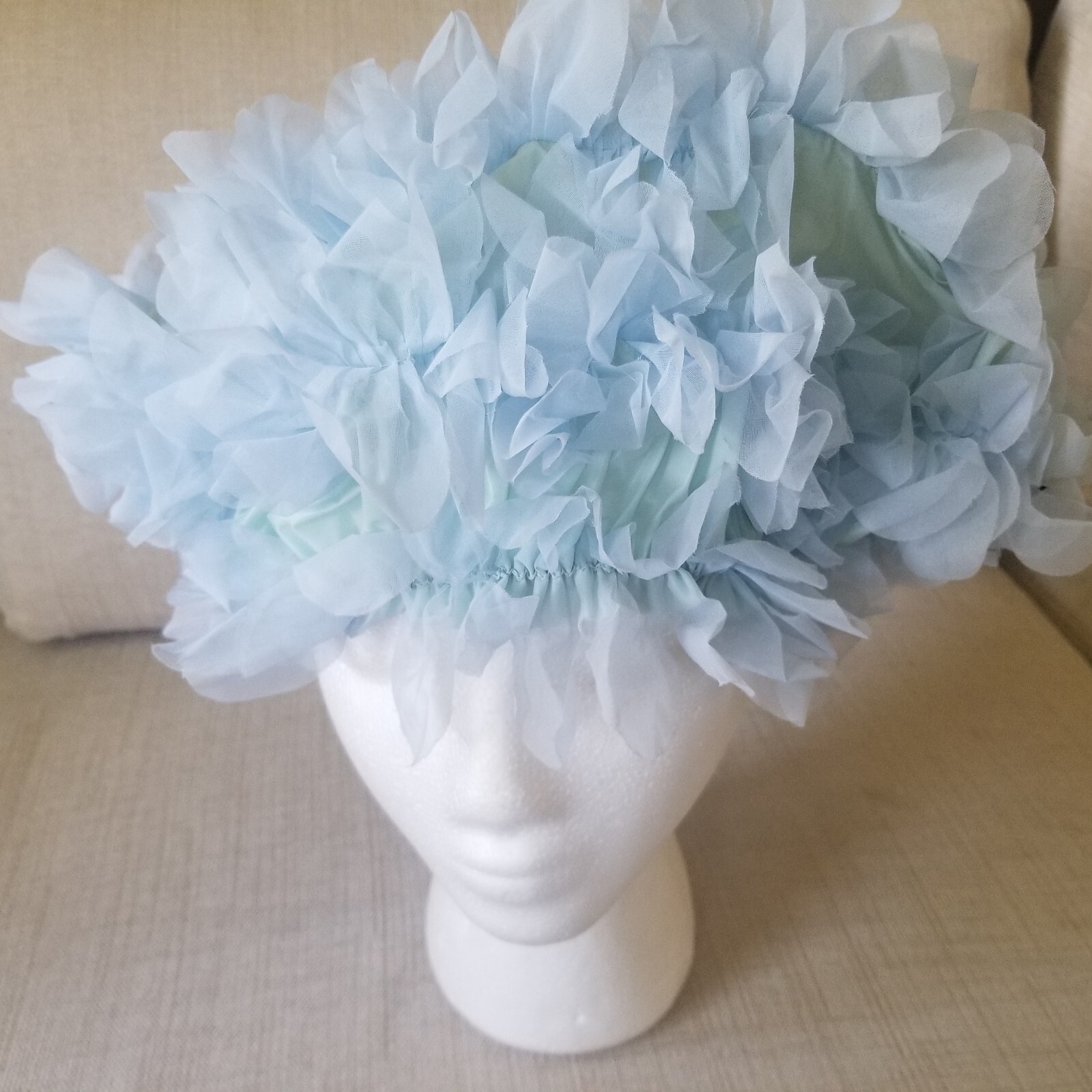 Vintage Fabulous 1950's Large Powder Blue Ruffle Show… - Gem