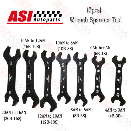 3AN TO 20AN 7 PCS Double Ended AN Hose Line Wrench Spanner Tool Kit ...