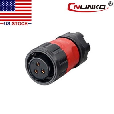CNLINKO 3 Pin Power Circular Industrial Connector Female Plug ...