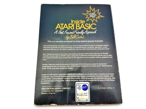 Inside ATARI Basic by Bill Carris 1983 Fast, Fun, And Friendly Approach | eBay