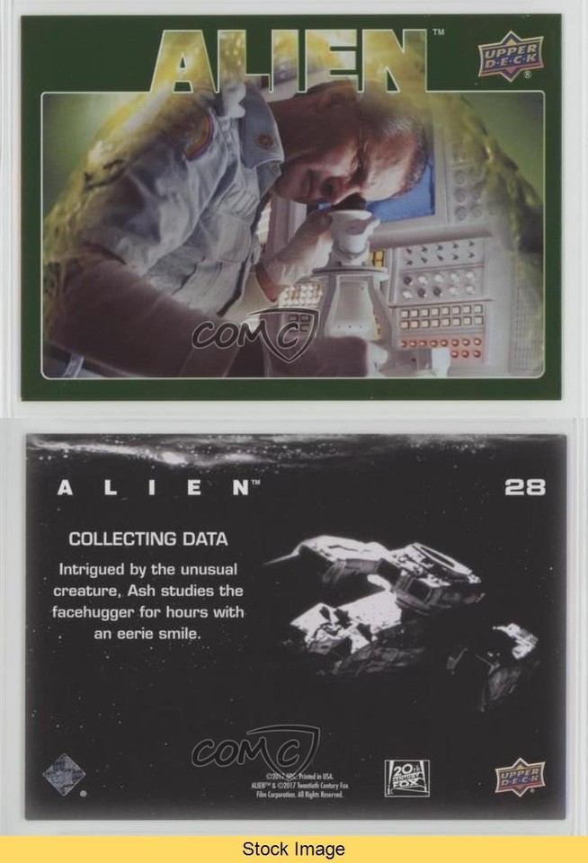 2017 Upper Deck Alien Movie Green Foil Retro Ash Collecting Data #28 ...