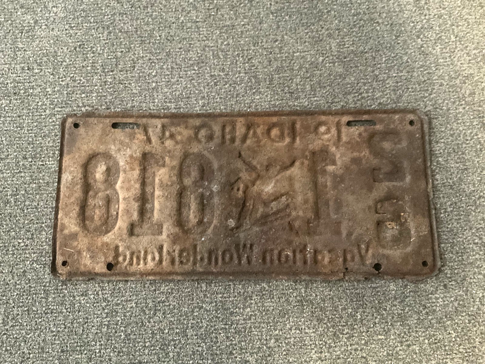 RARE 1947 IDAHO SKI SKIER LICENSE PLATE HARD TO FIND BLACK TOUCHUP | eBay