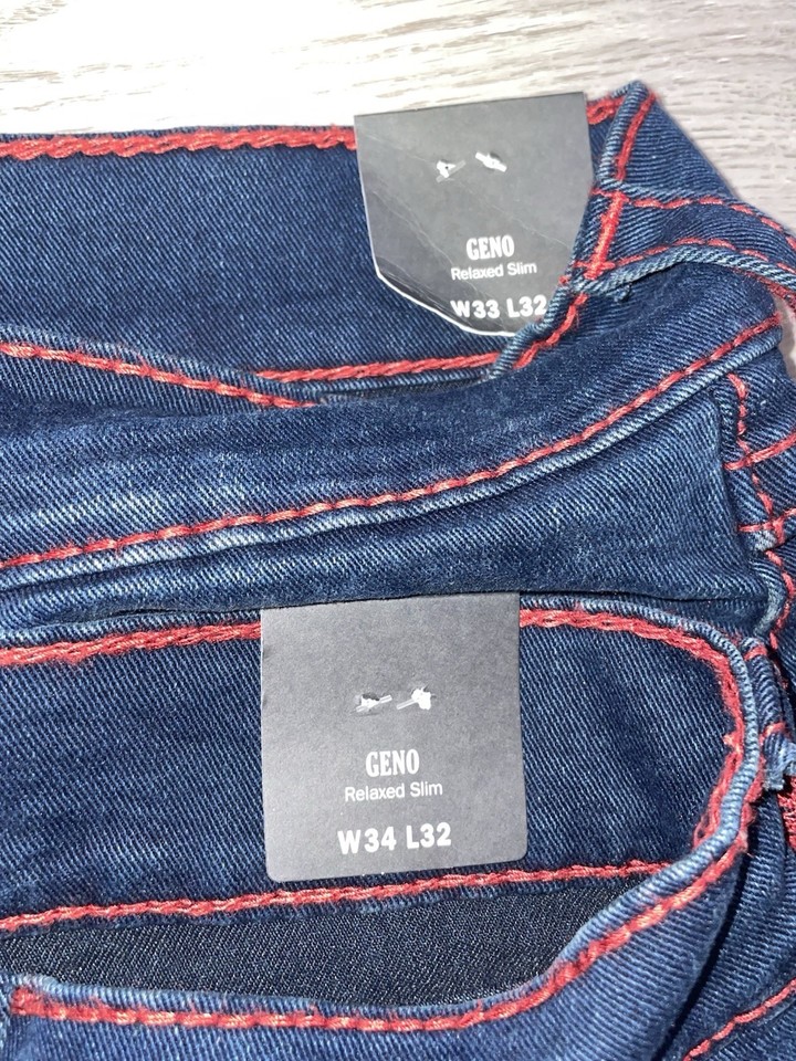 NWTs True Religion Geno BigT FLAP RelaxedSlim Jeans Mens 33/34x32 2 ...