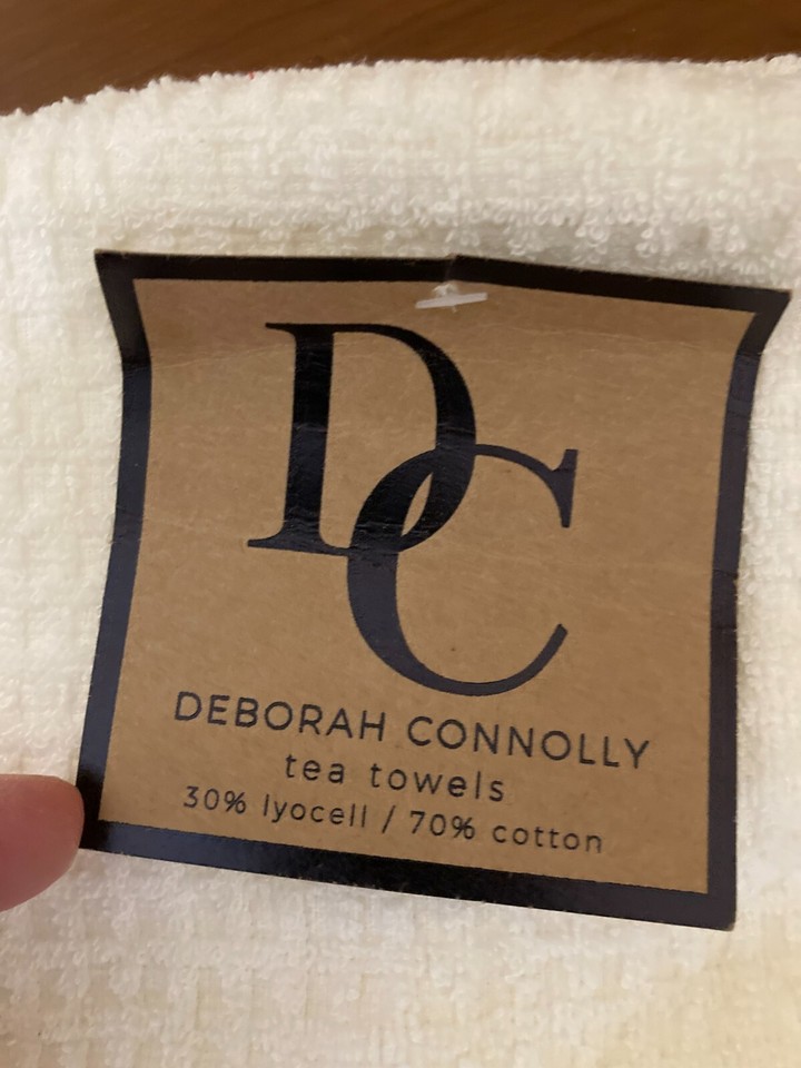 DEBORAH CONNOLLY Christmas Towels White Waffle | eBay