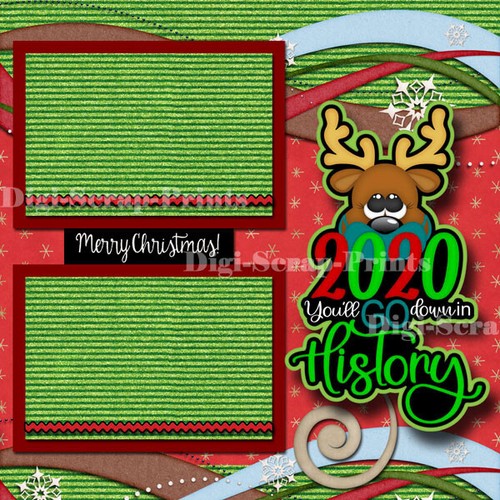 CHRISTMAS 2020 QUARANTINE CORONA Premade Scrapbook Pages DIGISCRAP ...