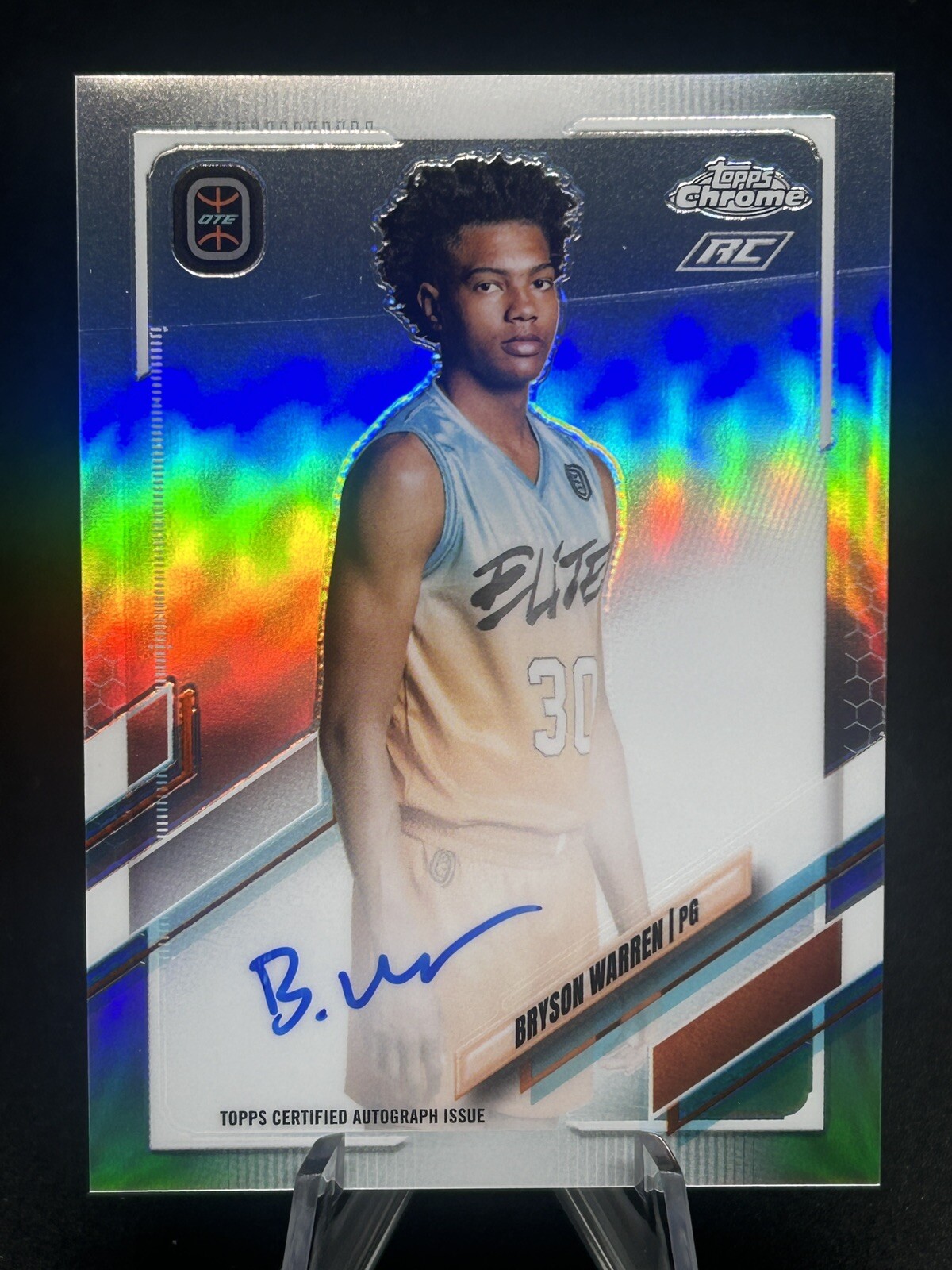 2021-22 Topps Chrome OTE Bryson Warren On Card Auto RC Rookie Card #CA ...