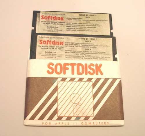 Softdisk Magazine #81 Disks for Apple II+, IIe, IIc, IIGS - Vortex by ...