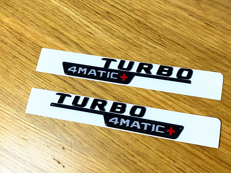 Black TURBO 4MATIC+ Side Decal Badge Sticker Mercedes-Benz A45S W177 ...