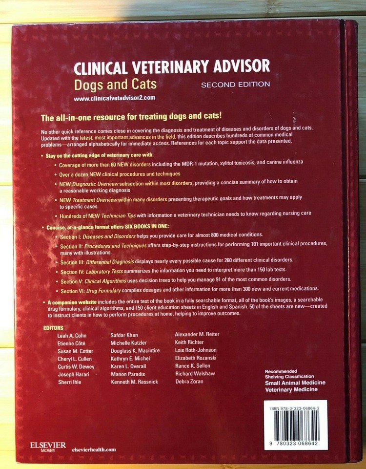 Clinical Veterinary Advisor - Dogs and Cats by E. Côté (2010, Hardcover ...